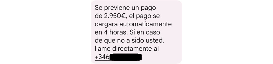 Alerta de fraude: mensajes SMS fraudulentos notificando pagos ...